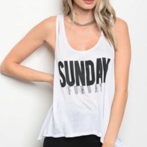 Popular Basics | Tops | Only Left Small Sunday Funday Tank | Poshmark